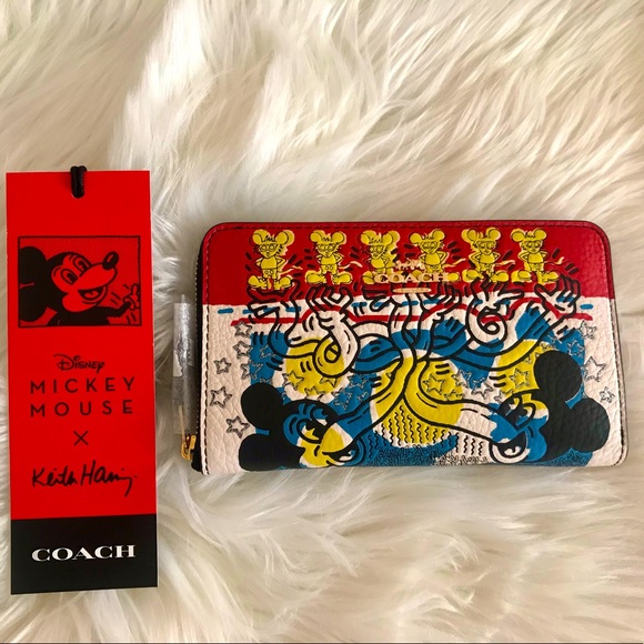 Coach | Bags | Coach Disney Mickey Mouse X Keith Haring Medium Id Zip ...